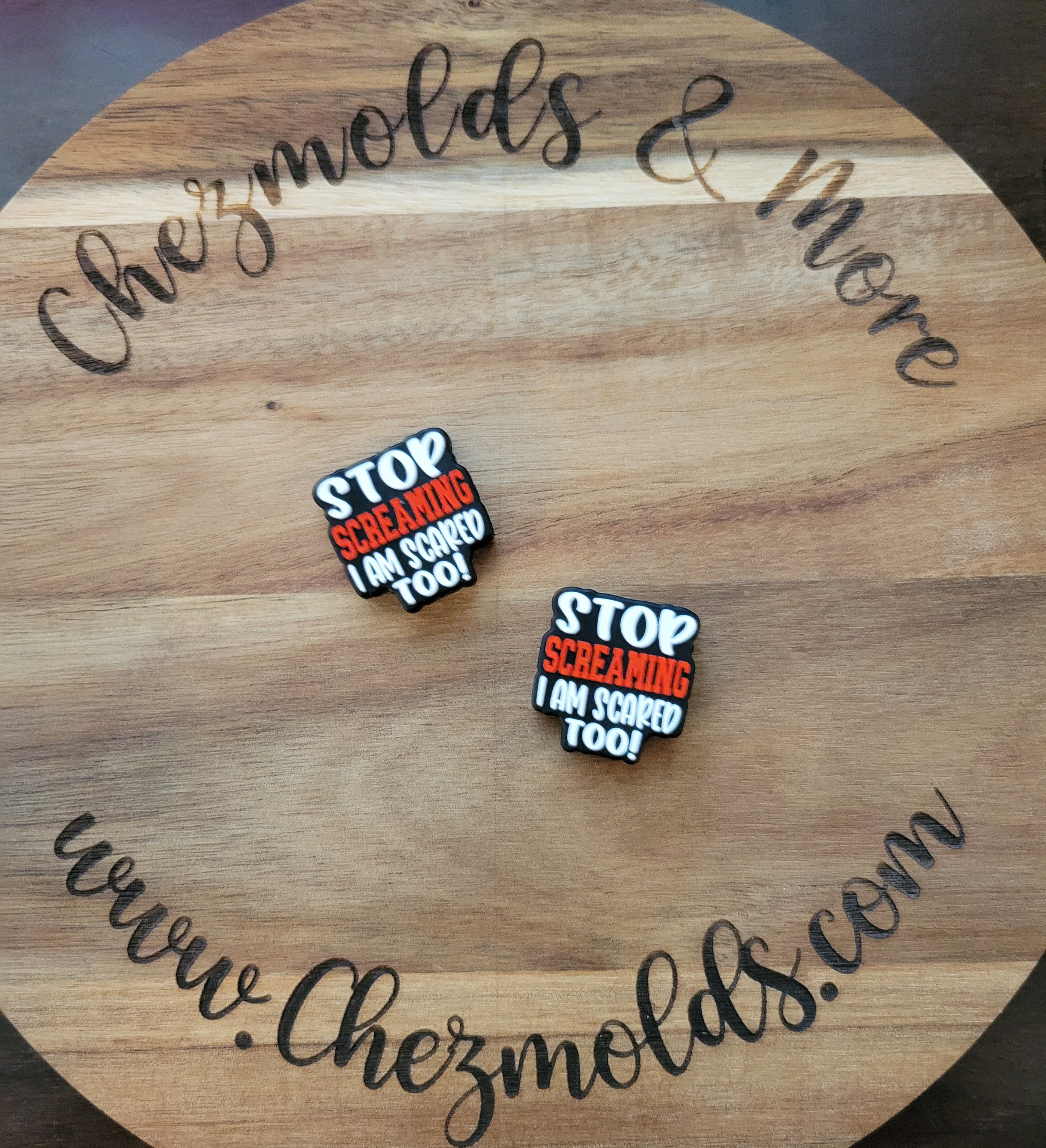 Stop screaming im scared too- Silicone focal Bead – ChezMolds & More