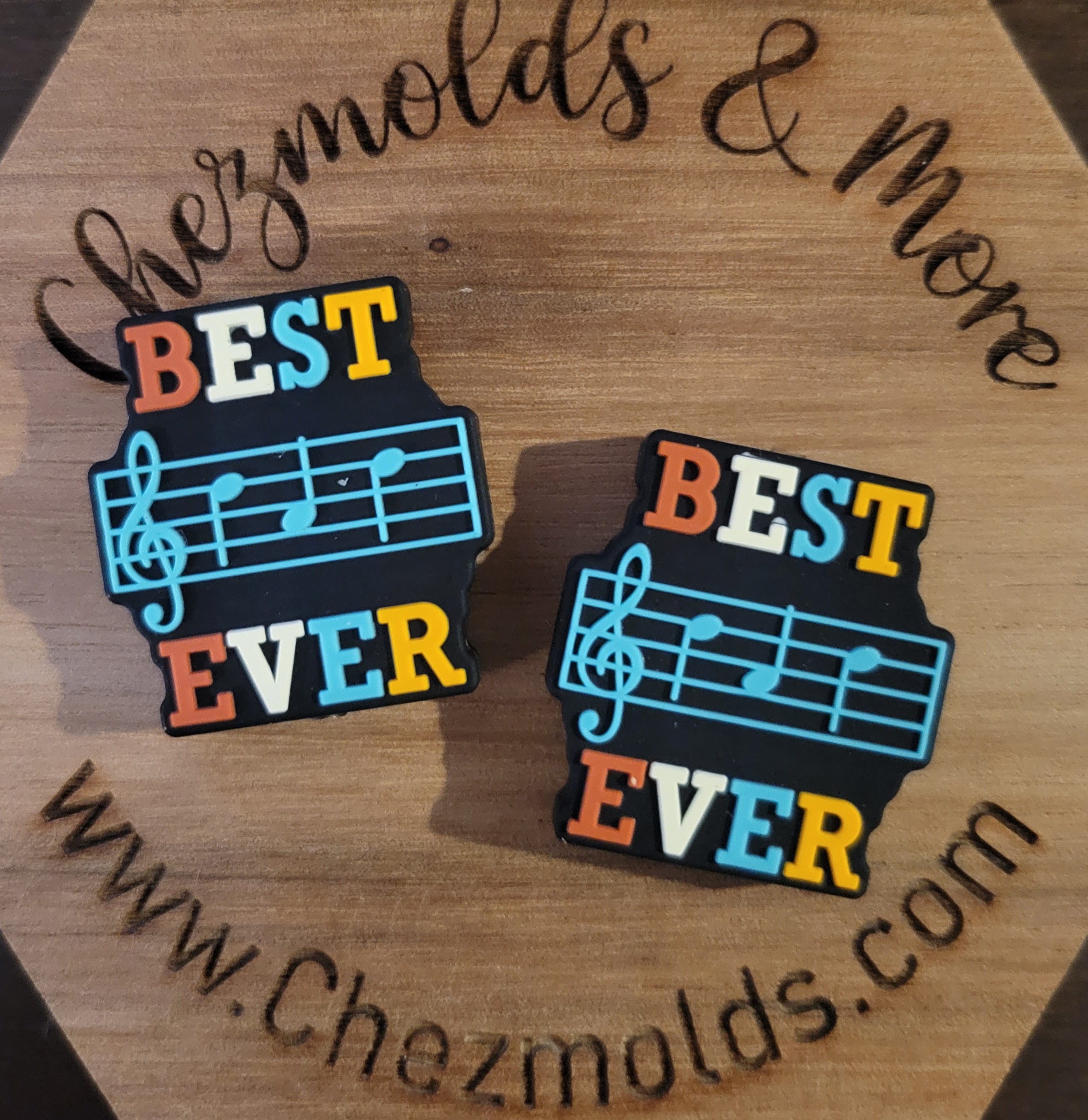 Music notes dad- Silicone focal Bead – ChezMolds & More