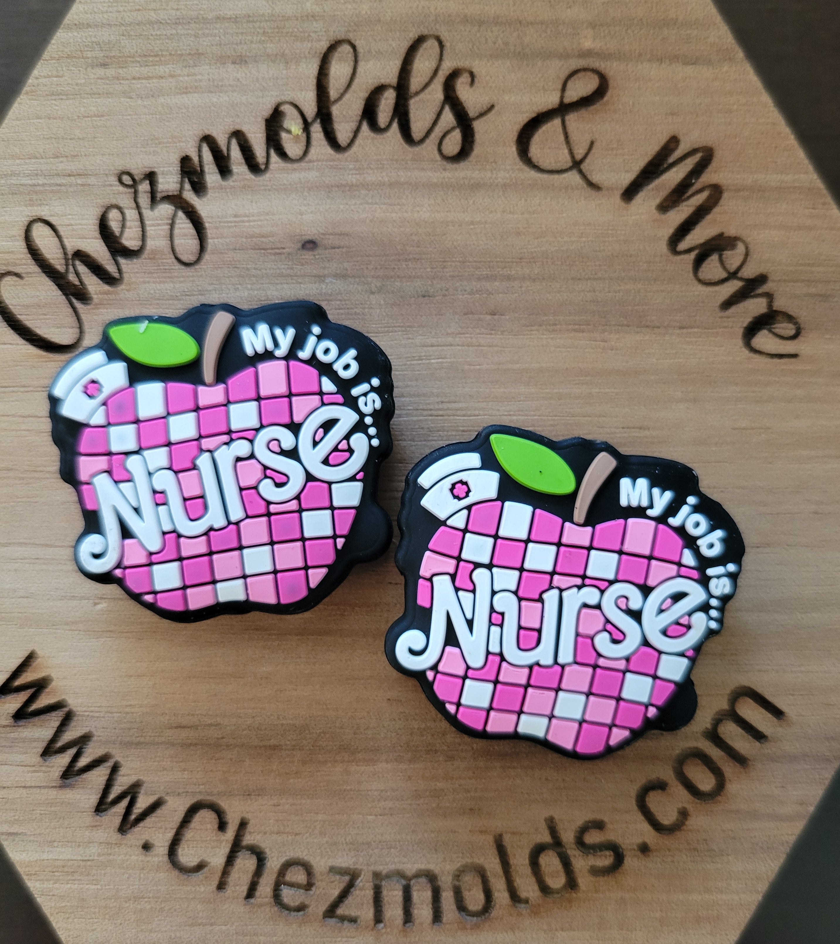 Nurse disco apple- silicone focal Bead – ChezMolds & More
