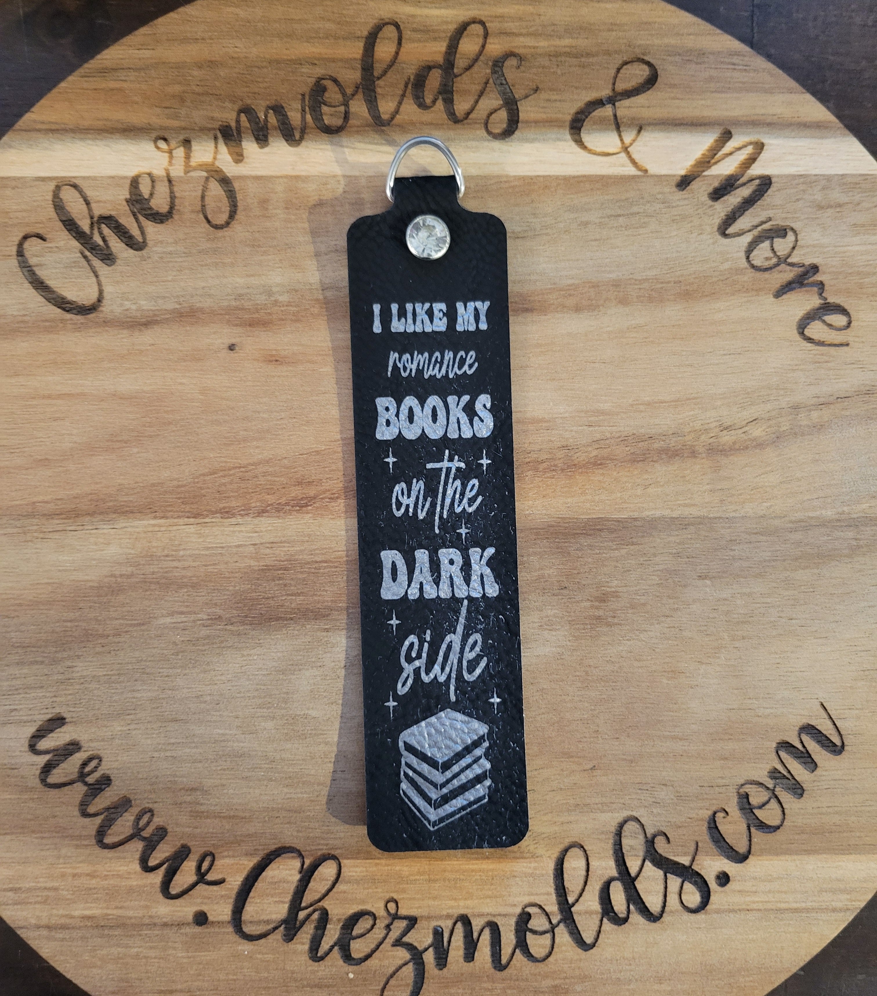 Beadable custom engraved leather bookmarks-black - i like my books on ...