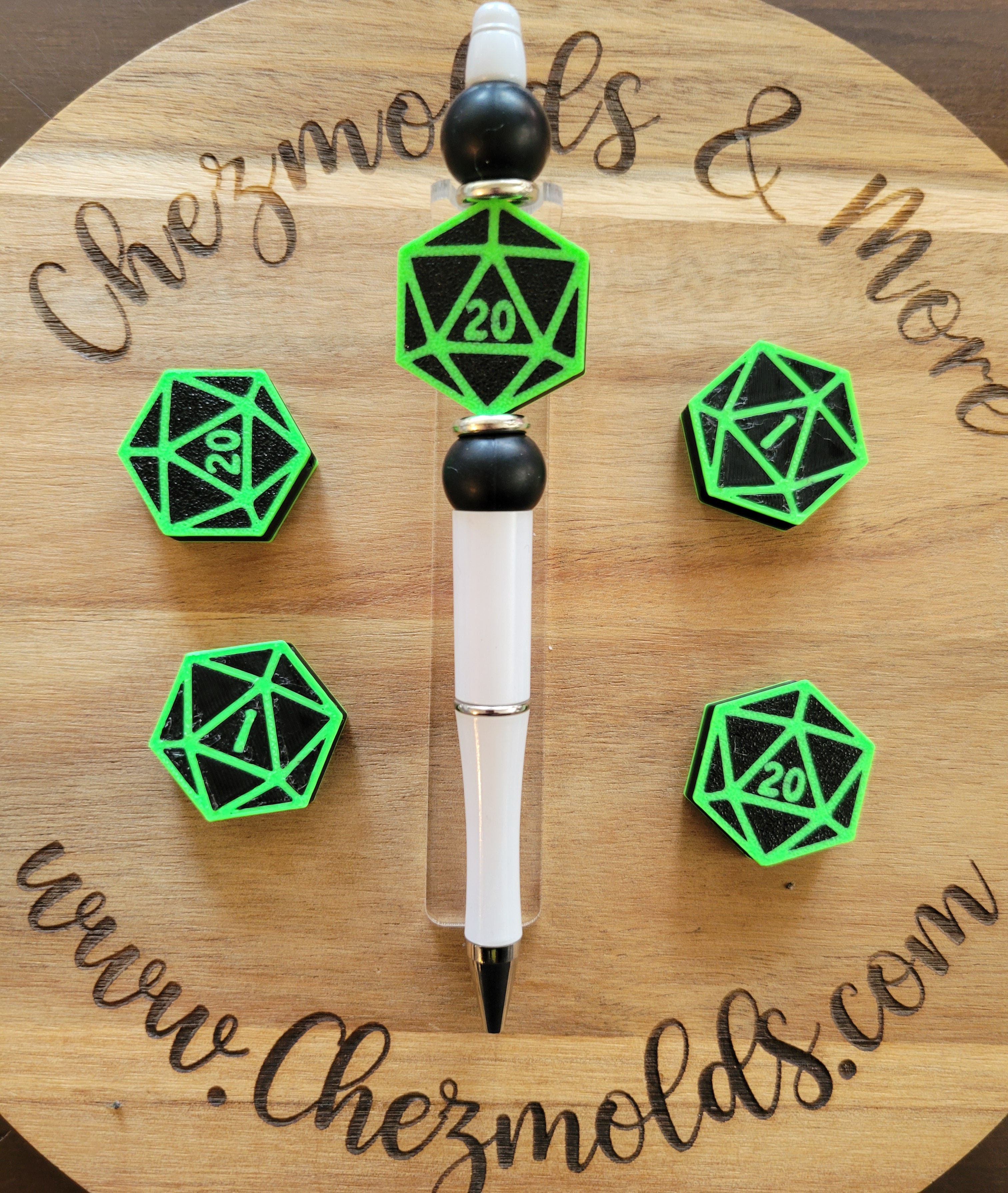 CE 3d printed focal bead -D20/D1 – ChezMolds & More