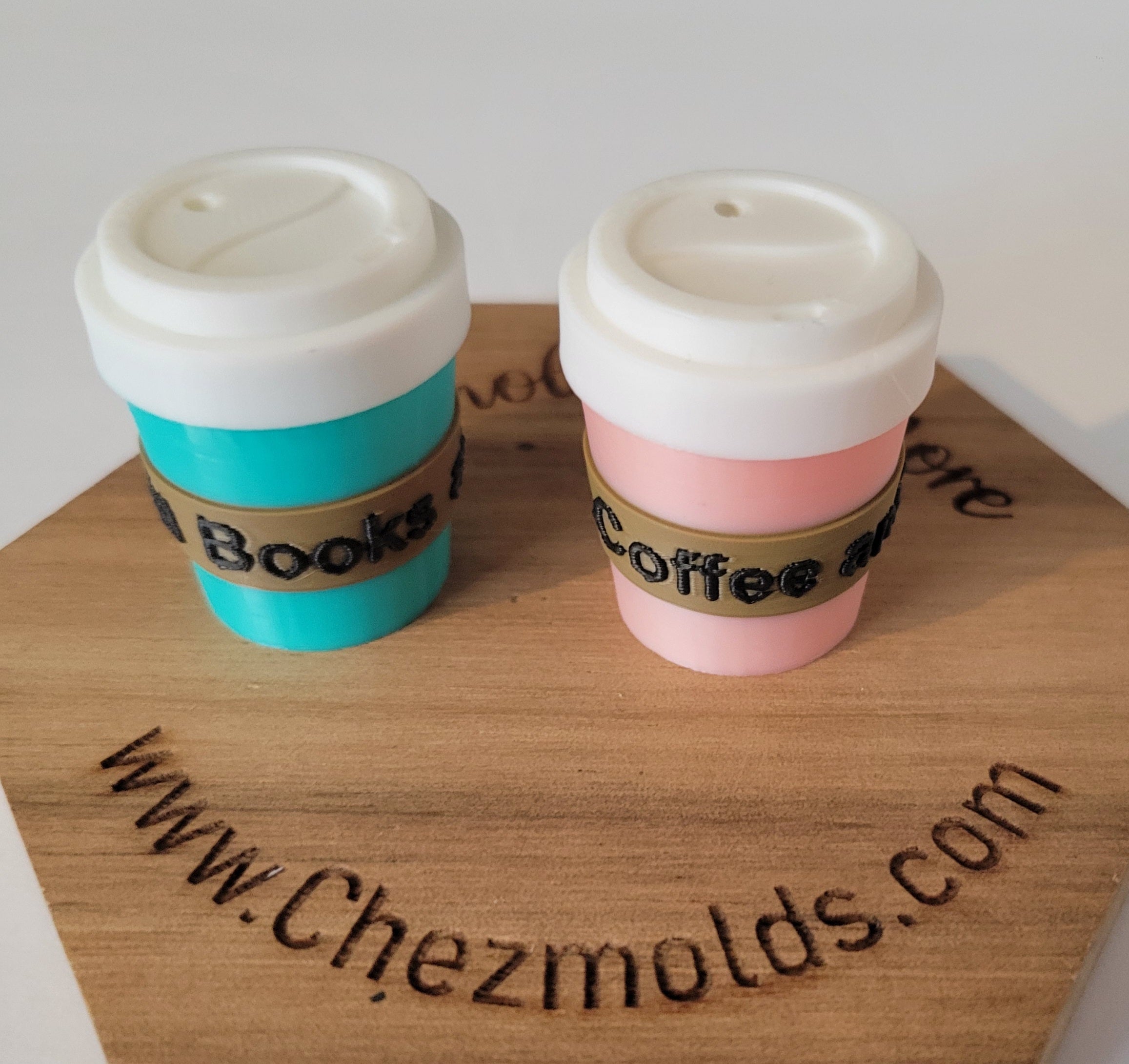 CE 3d printed fidget clicker-3D coffee and books cup – ChezMolds & More