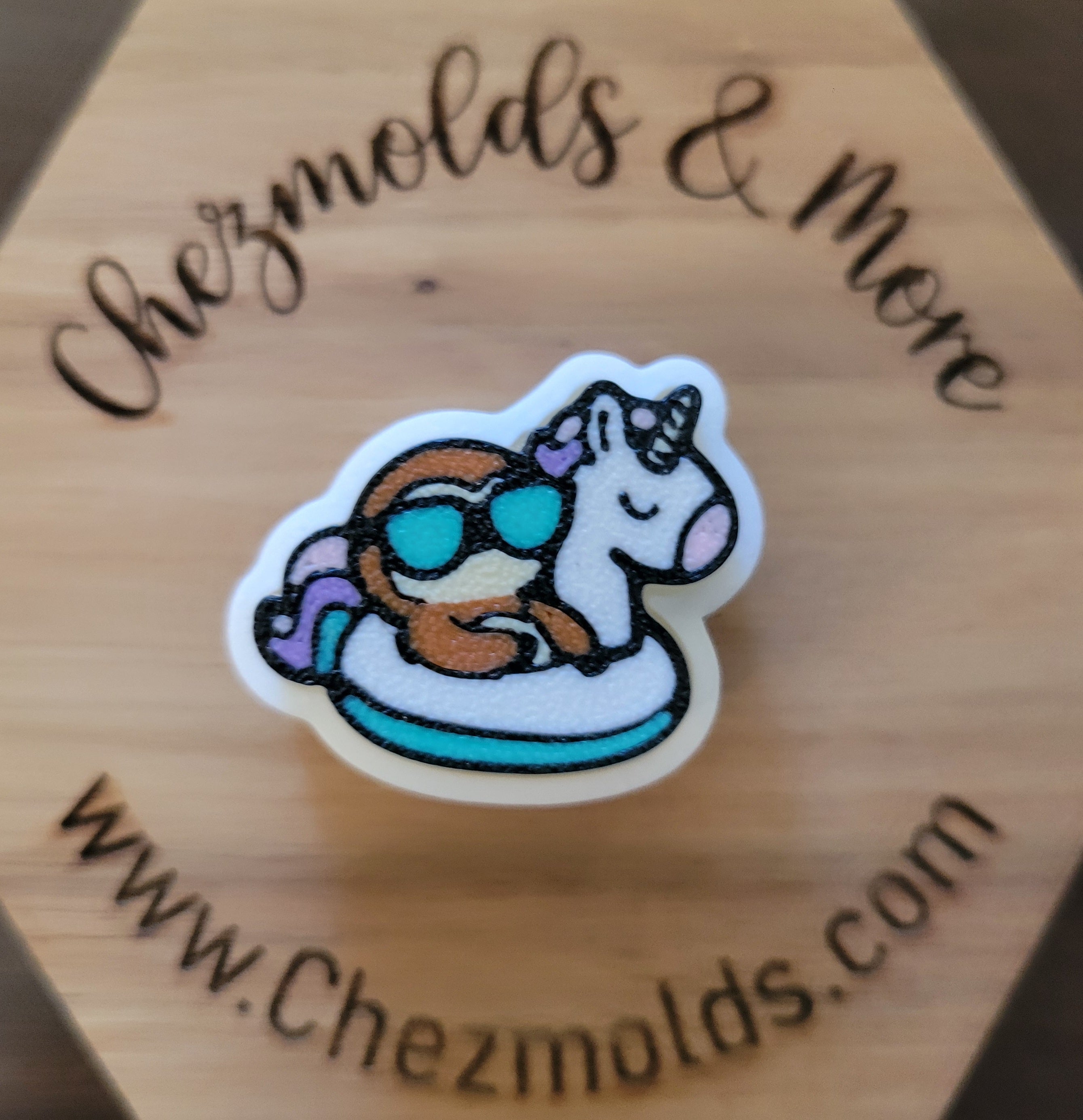 CE 3d printed fidget clicker- with keychain hole - sloth in floatie ...