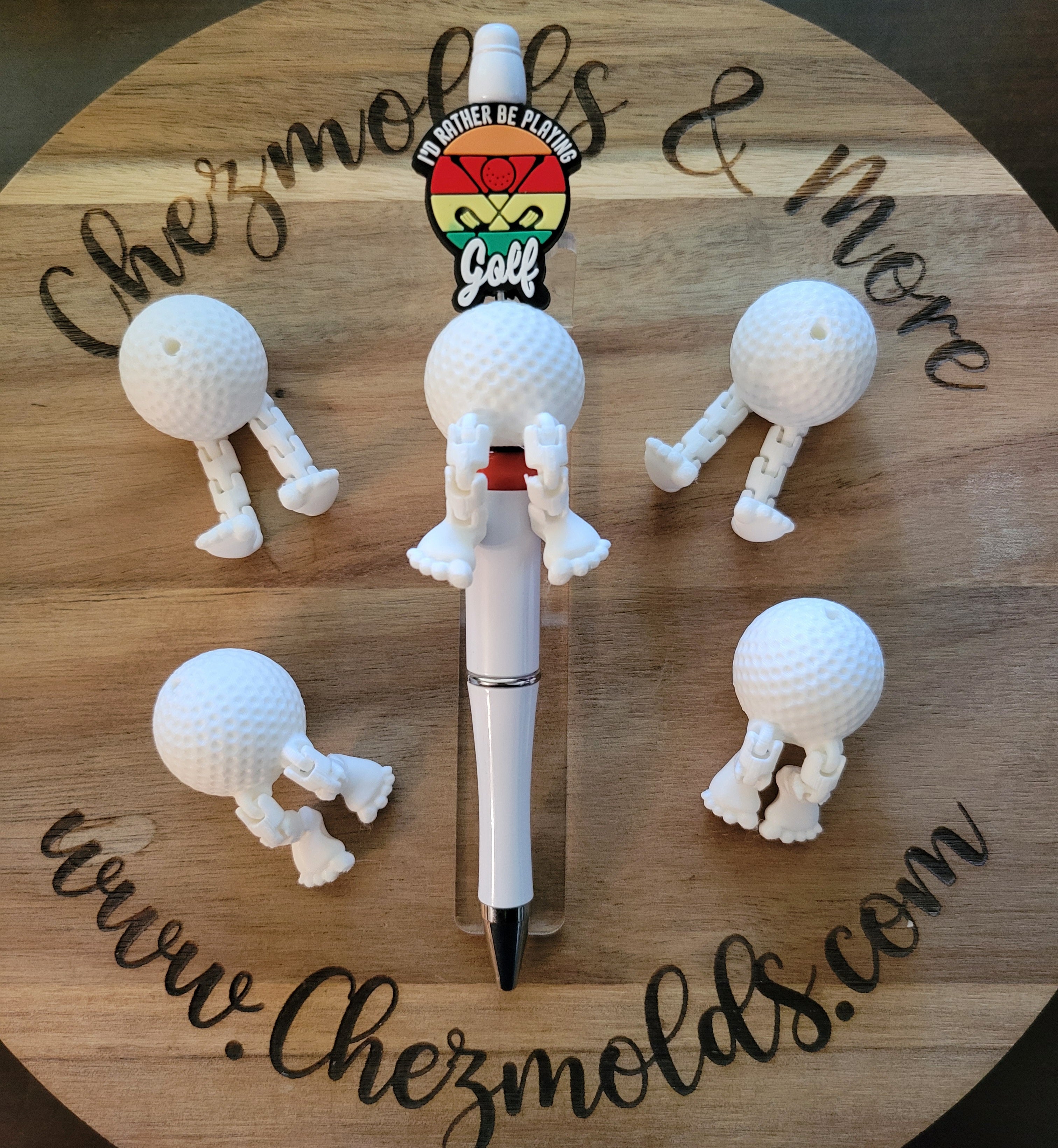 CE 3d printed focal Bead-Golfball Kicker ( flexy feet) – ChezMolds & More