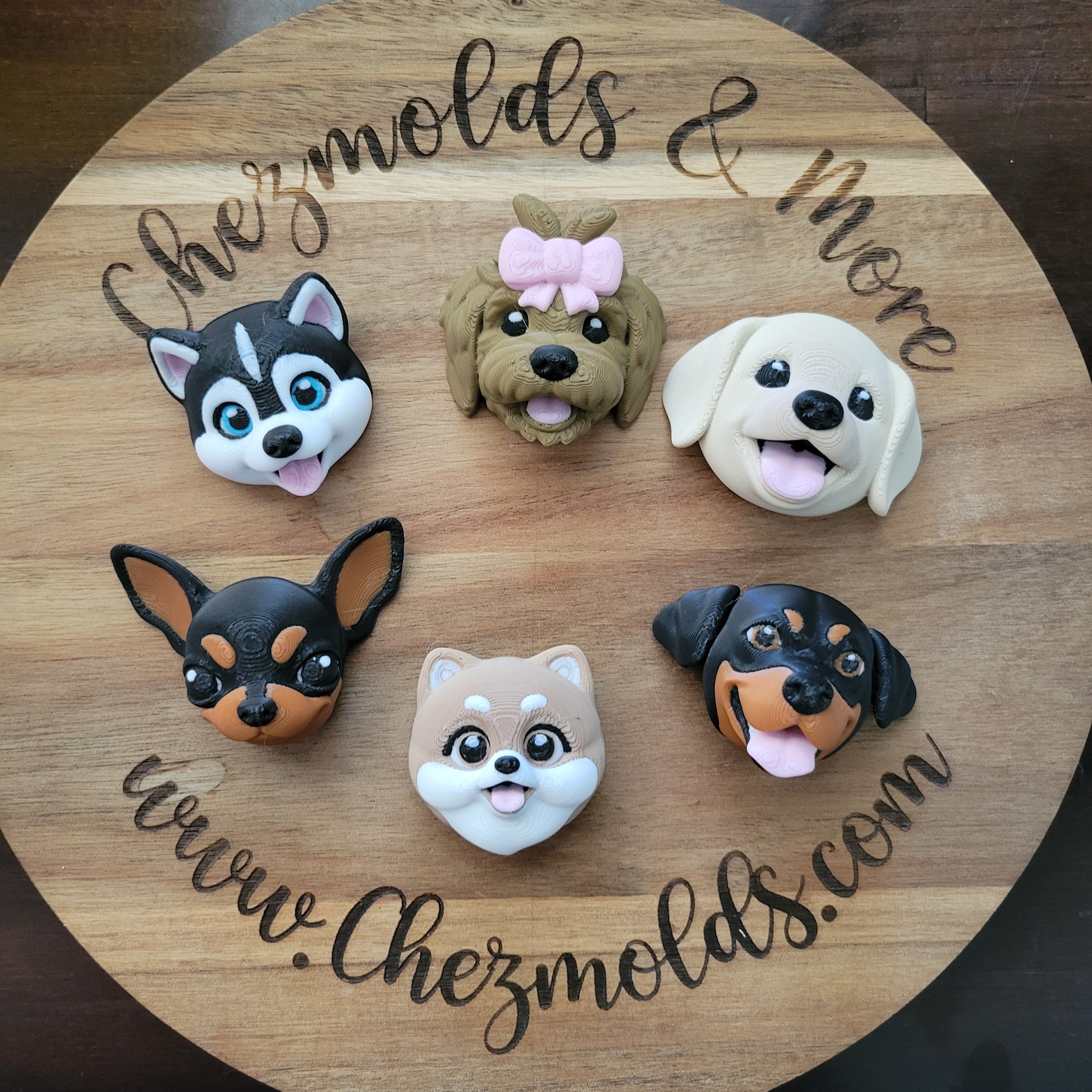 3d printed 3D flatback- Dog collection – ChezMolds & More