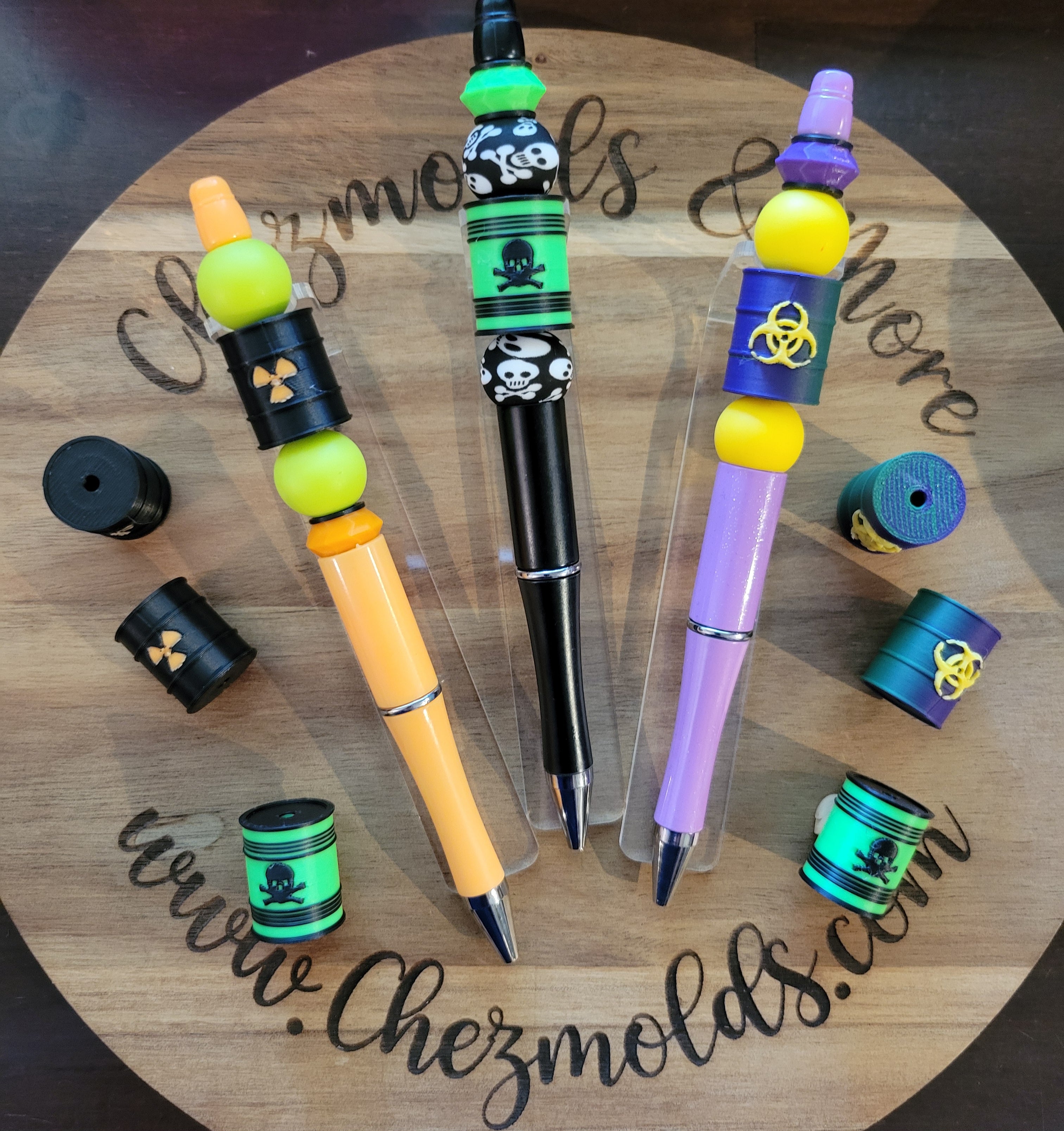 CE 3d printed focal Bead-toxic barrels – ChezMolds & More