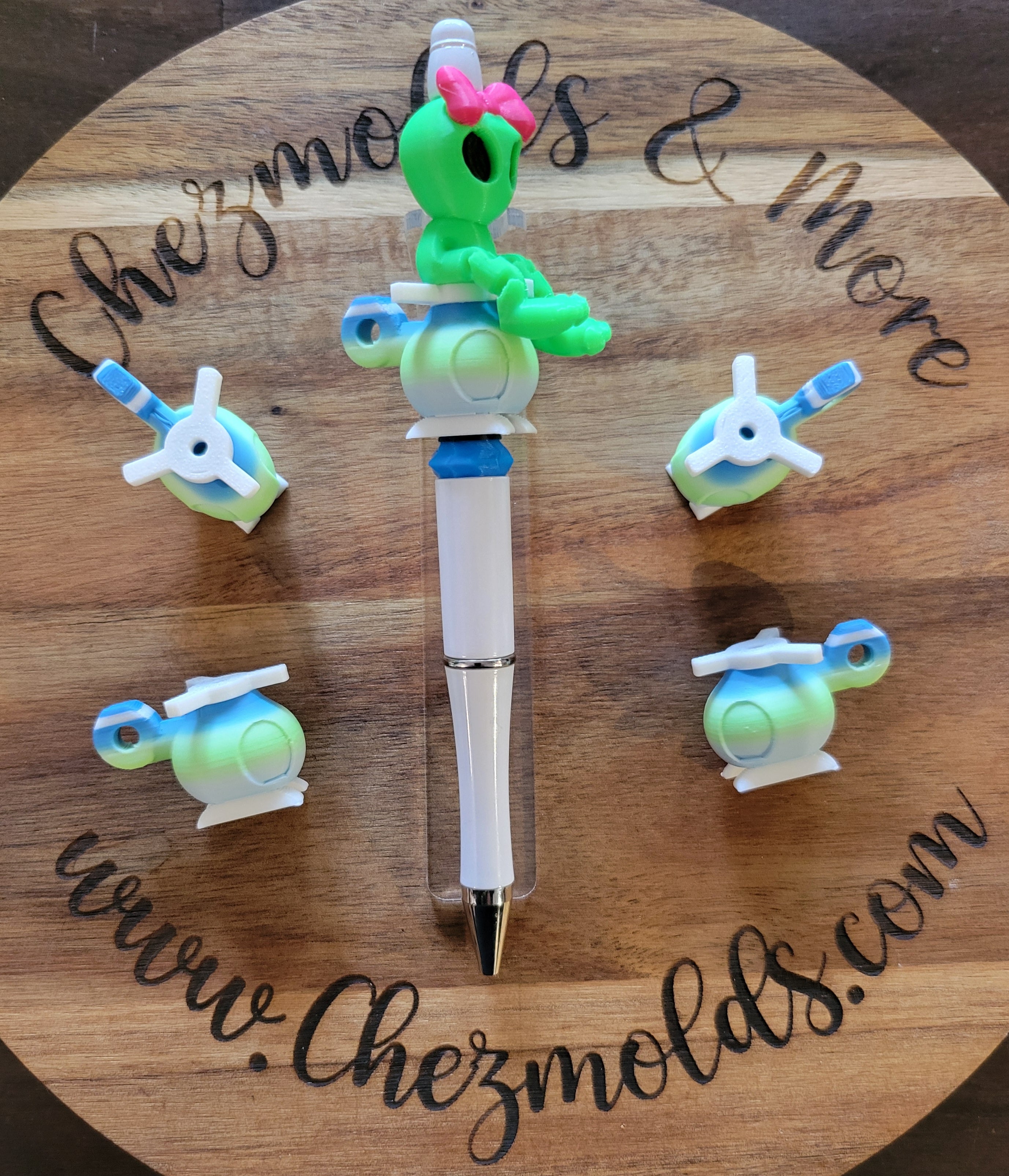 CE 3d printed focal Bead-Helicopter – ChezMolds & More