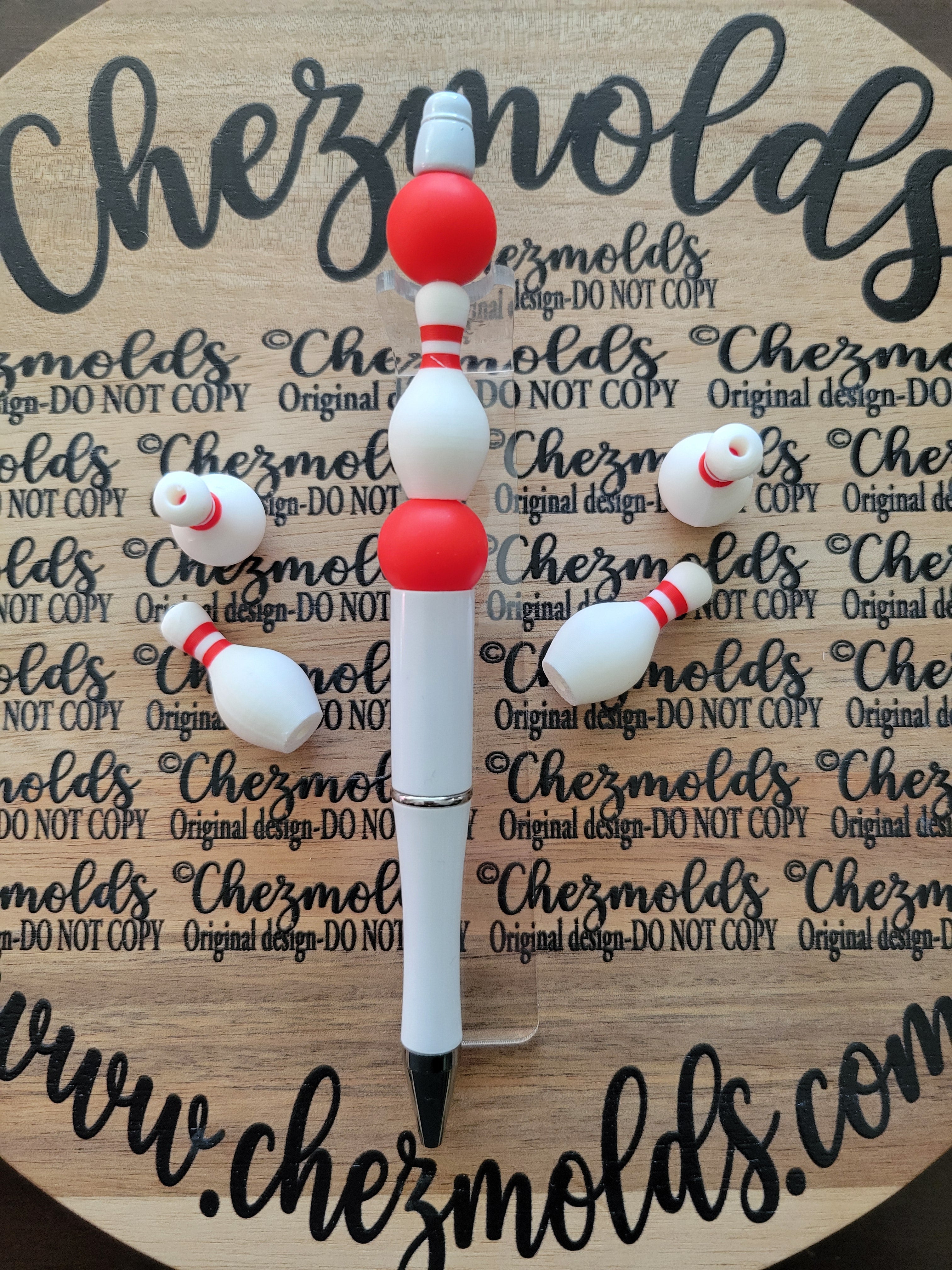 CE 3d printed focal Bead-bowling pin – ChezMolds & More