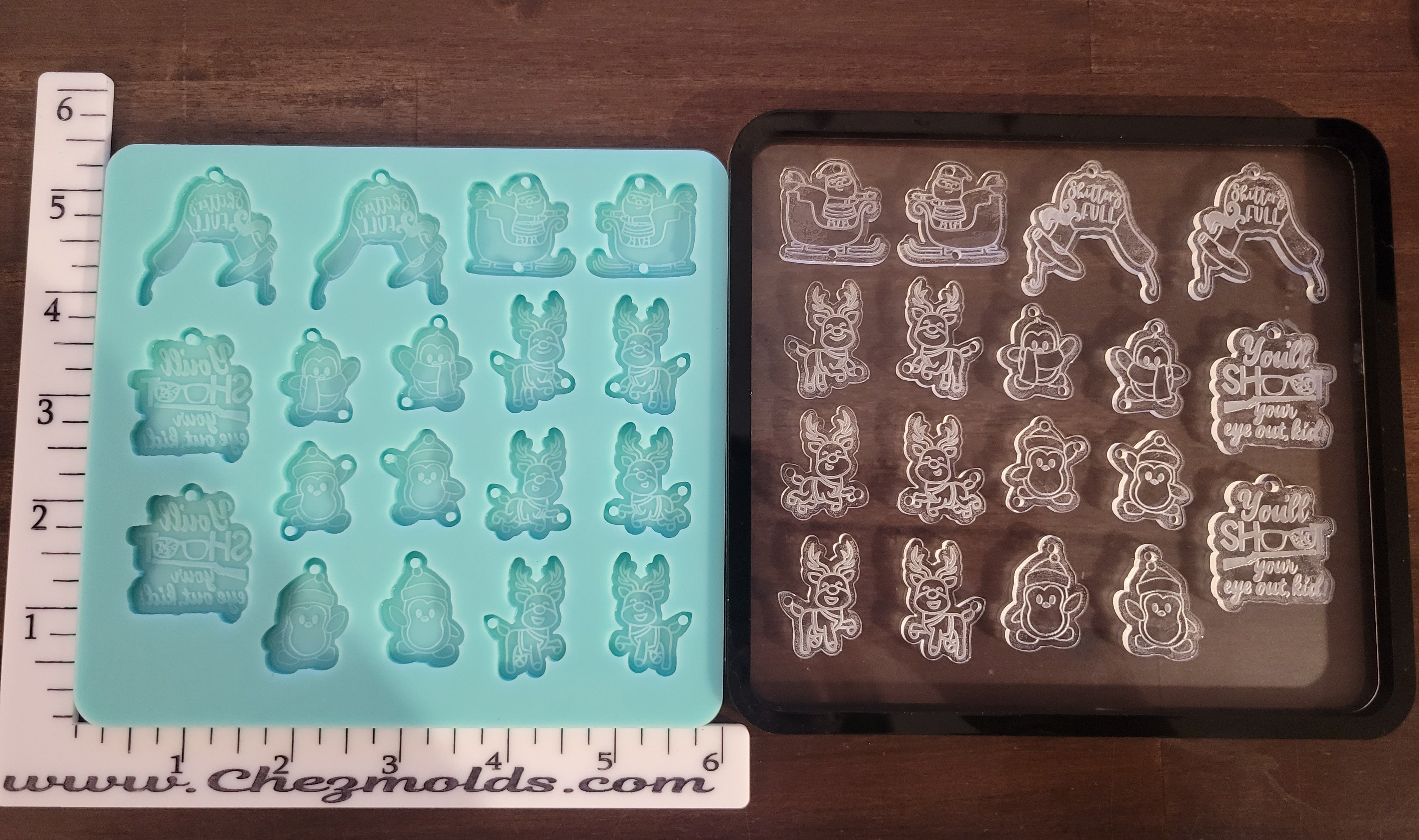 Winter dangles- penguins, santa, youll shoot your eye – ChezMolds & More